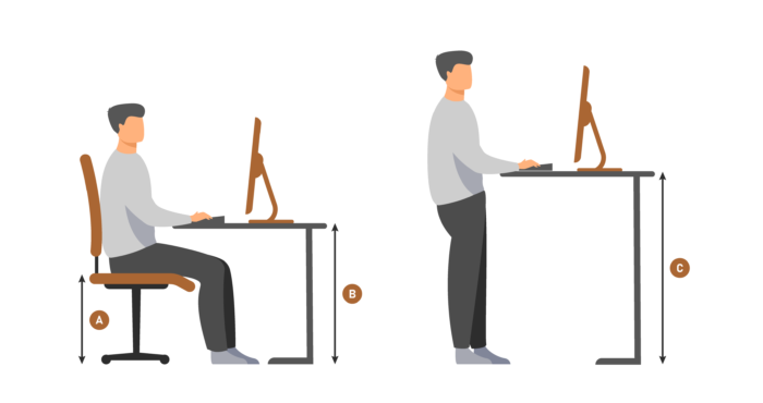 Schreibtisch Höhenrechner – optimale Tischhöhe berechnen